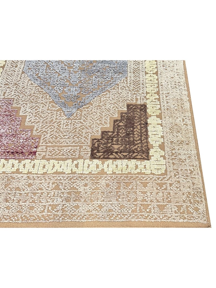 5x8 Blue & Gold Moroccan Style Area Rug - 501660