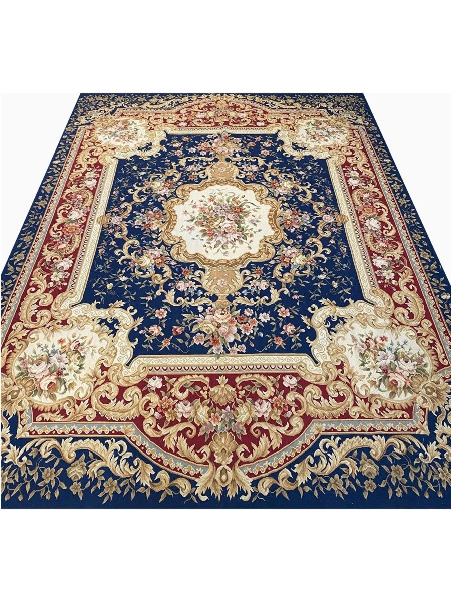 9x12 French Style Aubusson Rug – Handwoven Artistry – RenCollection